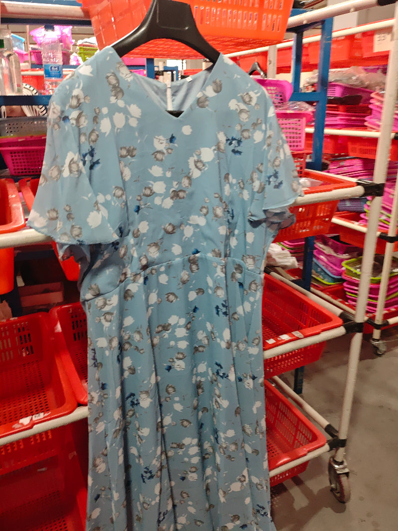 Flowers Print Short Sleeve Beach Dresses– runwayfashionista.com